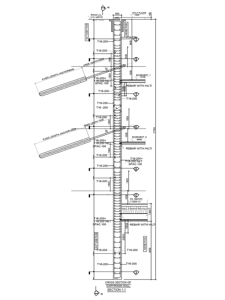 For Approval Cross Section of Diaphragm Wall N1-Tower (26!06!2024) | PDF