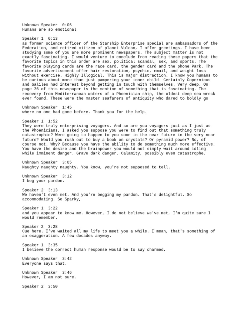 01 - Spock Vs Q | PDF | Vulcan (Star Trek)