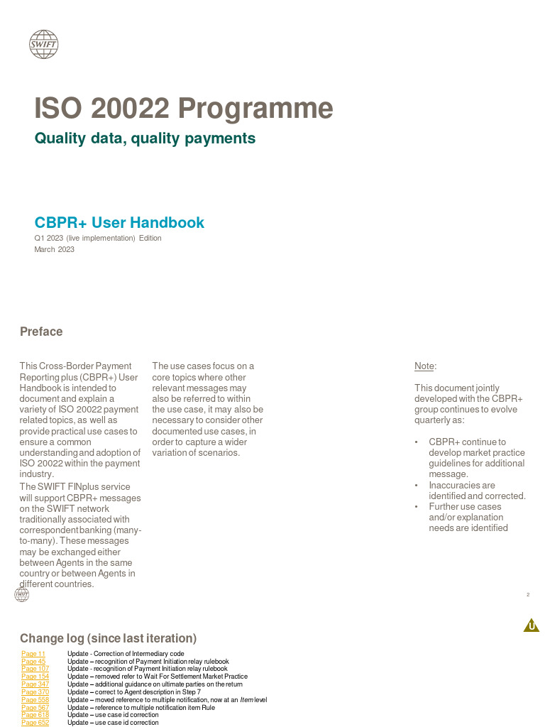 ISO 20022 Programme UHB Q1 2023 Edition v1 | PDF | Xml | Banks