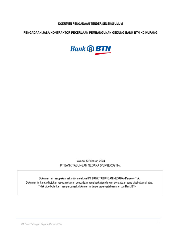 Dokumen Pengadaan Setelah Aanwijzing | PDF