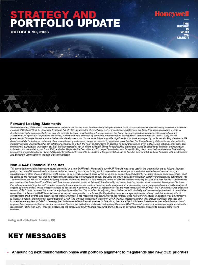 Honeywell Strategy and Portfolio Update Presentation VF | PDF ...