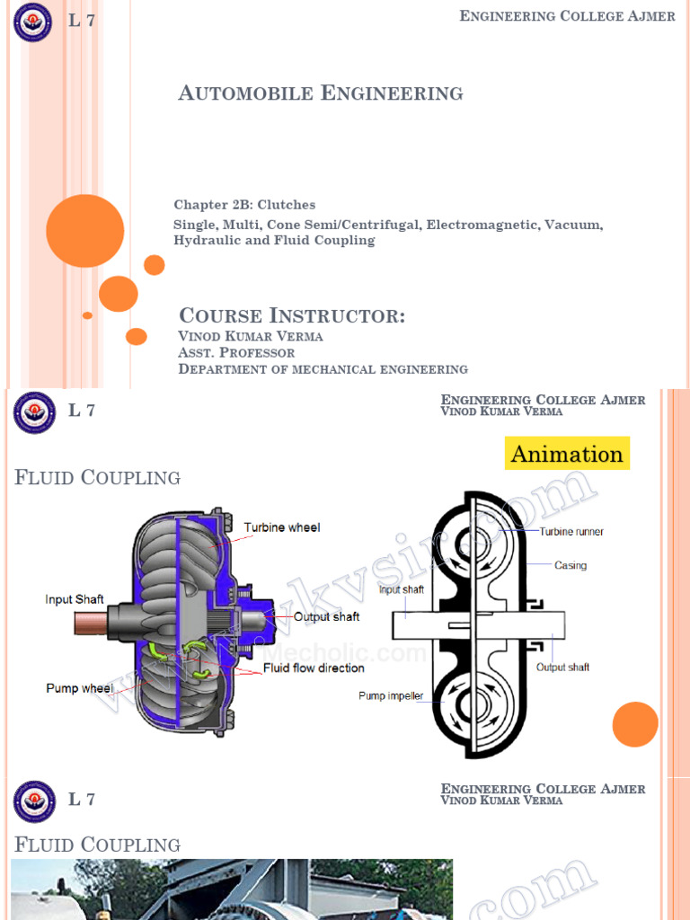 Chapter 2B: Clutches Single, Multi, Cone Semi/Centrifugal, Electromagnetic, Vacuum, Hydraulic ...
