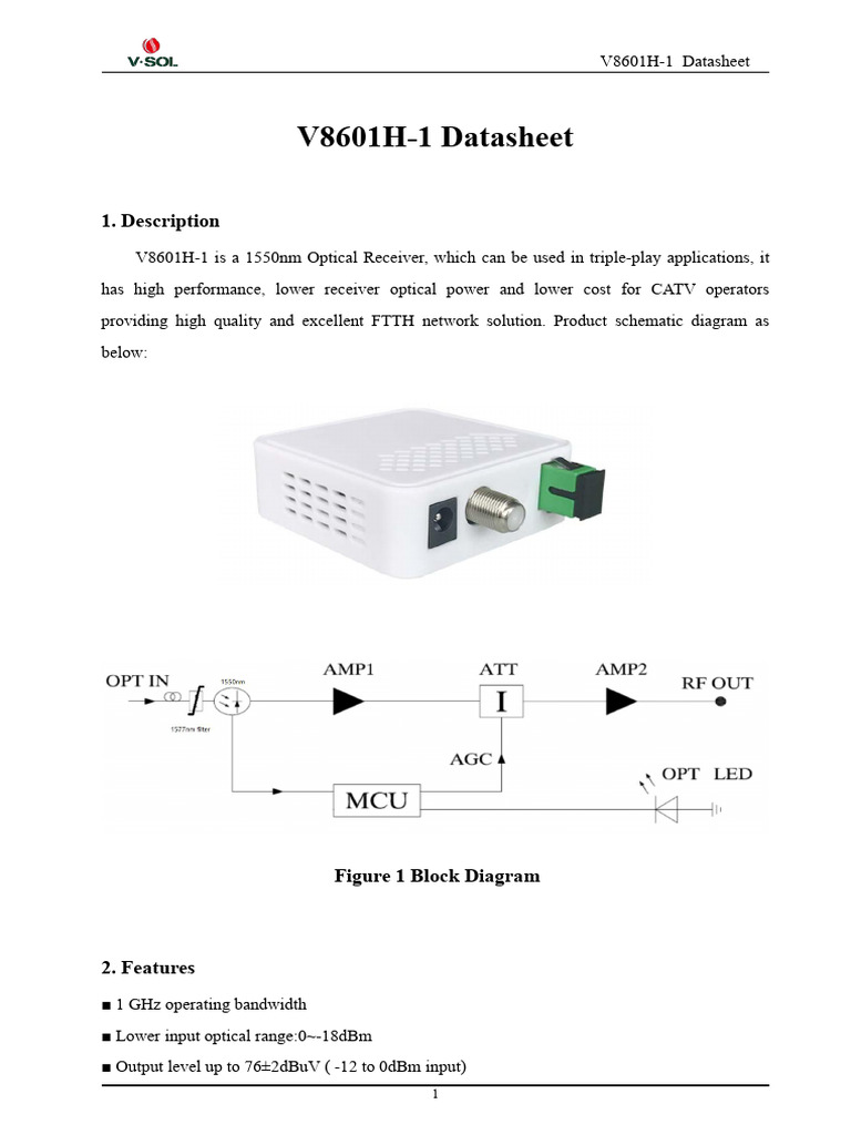 VSOL V8601H-1-Datasheet V1.1 | PDF | Electrical Engineering | Computer ...