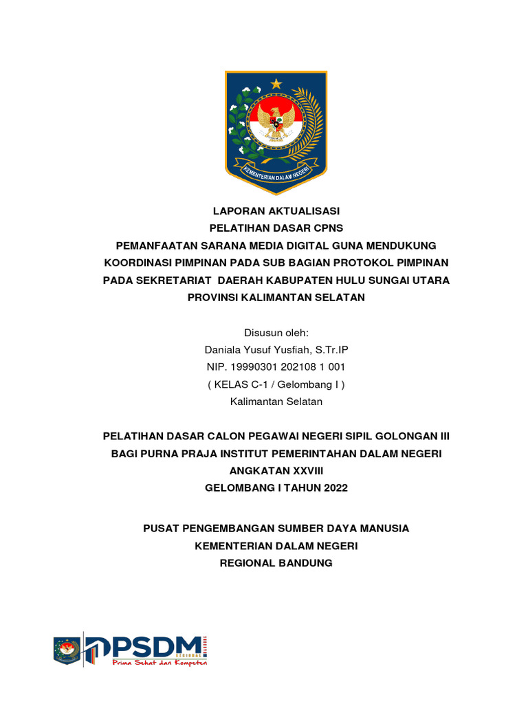 Laporan Aktualisasi Daniala Yusuf Kelas c1 | PDF | Bisnis
