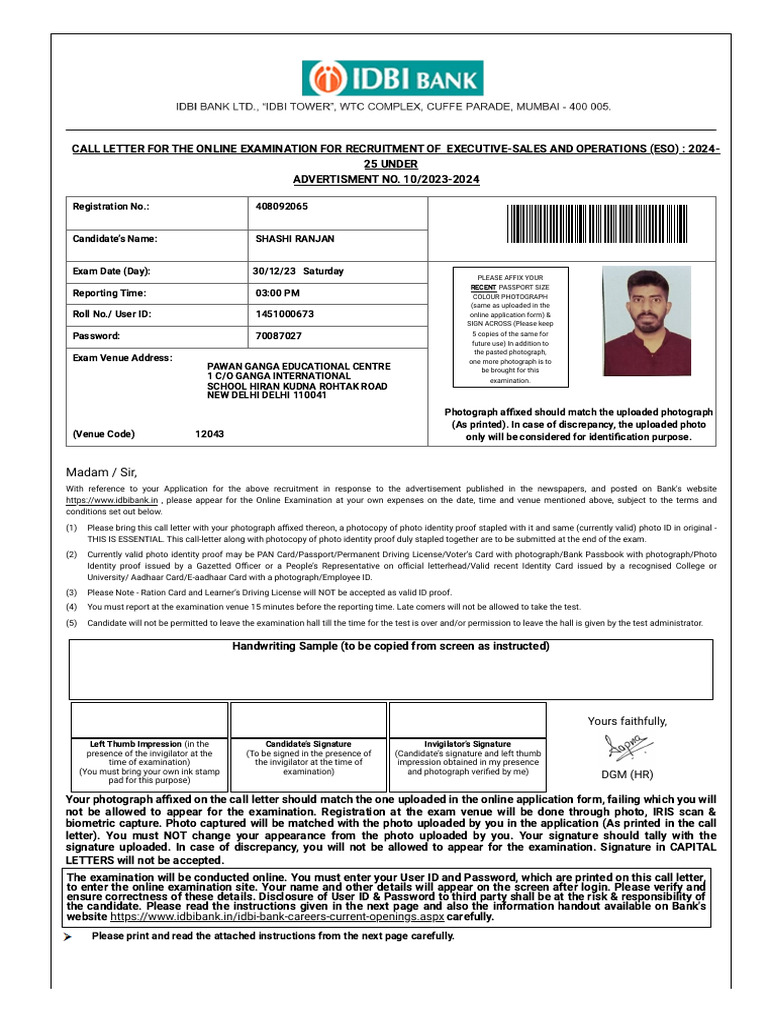 Recruitment of Junior Assistant Manager (JAM), Grade 'O' - 2024-25 ...