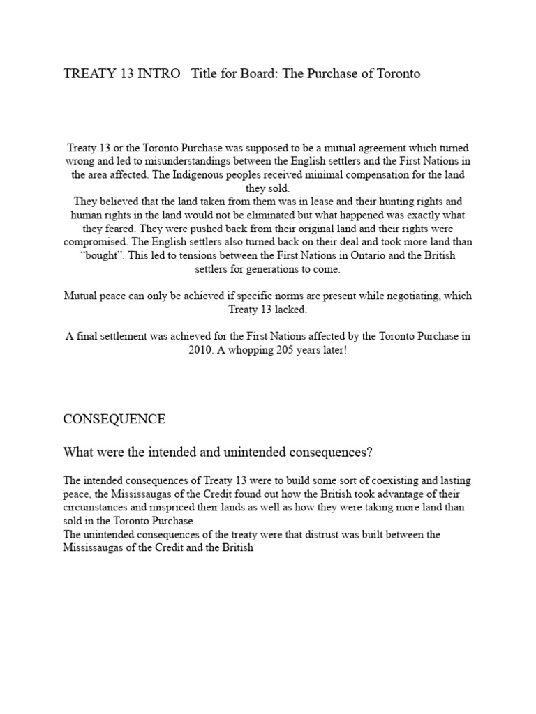 Treaty 13 - Board Info | PDF | American Revolution | Treaty