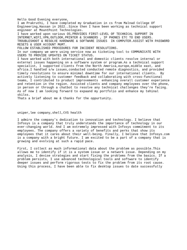 Hello Good Evening Everyone Pdf Technical Support Computing