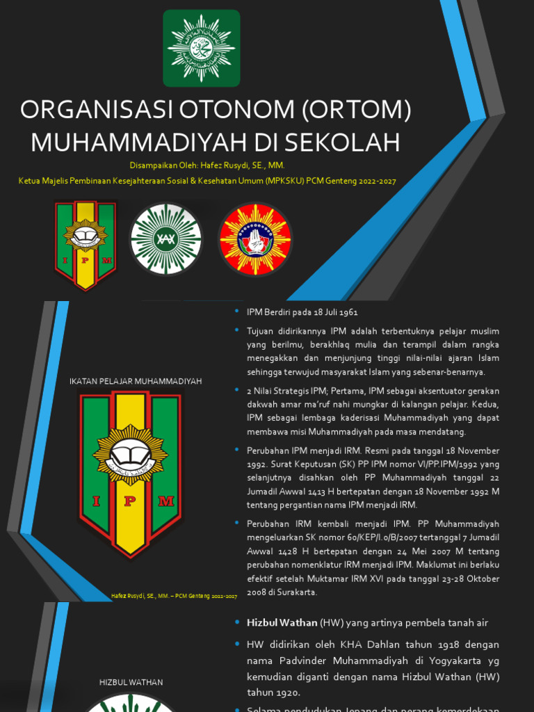 Ortom Muhammadiyah Di Sekolah | PDF