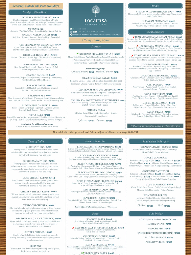 Locarasa Food Menu | PDF
