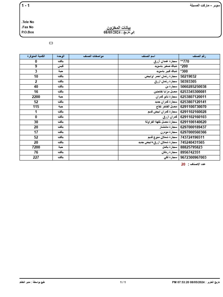 Tele No - Fax No - P.O.Box | PDF