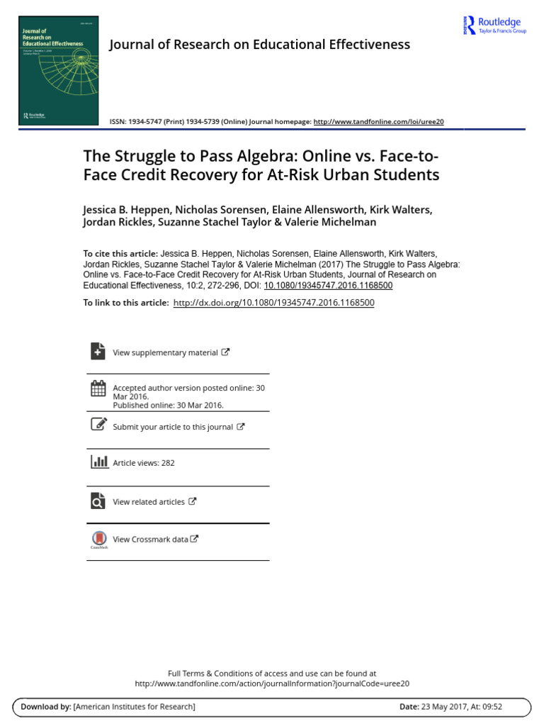 HEPPEN Online vs. Face-ToFace | PDF | Educational Technology | Teachers HEPPEN Online vs. Face-ToFace | PDF | Educational Technology | Teachers