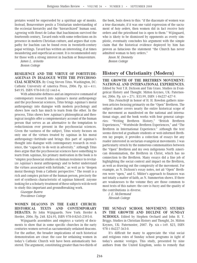 The Growth of the Brethren Movement - National and International Experiences | PDF | Exorcism