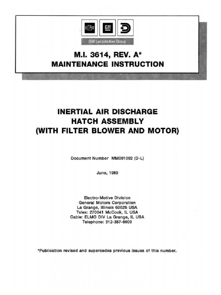 MI 3614 rev A - Inertial air discharge hatch assembly | PDF
