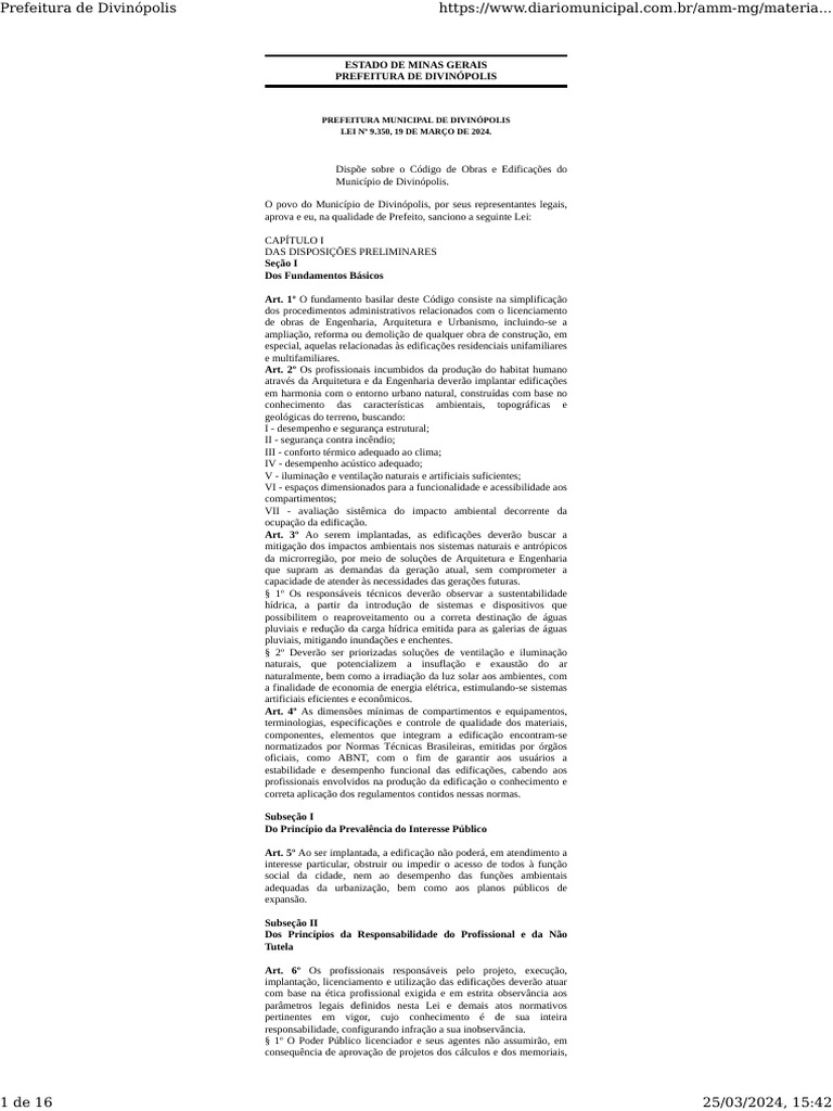 Novo Código de Obras - Lei 9350 2024 Código de Obras | PDF | Propriedade privada | Propriedade