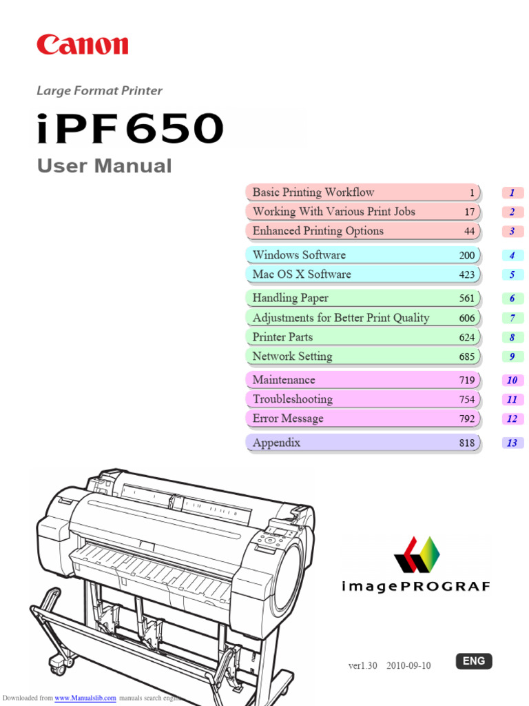 Imageprograf Ipf650 | PDF | Printer (Computing) | Page Layout