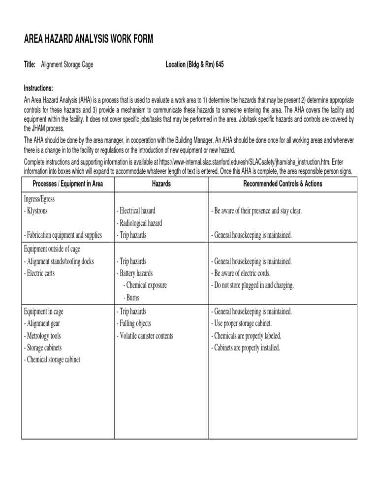 AHA Form 645 | PDF | Hazards | Occupational Safety And Health