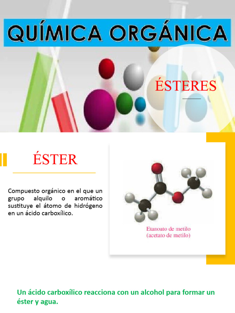 Química de Ésteres: Guía y Ejercicios | PDF | Ester | Ácido carboxílico