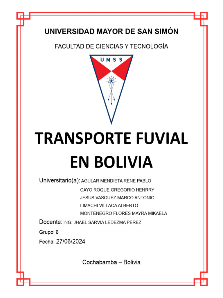 Caratula Derecho Umss | PDF | Bolivia | Río