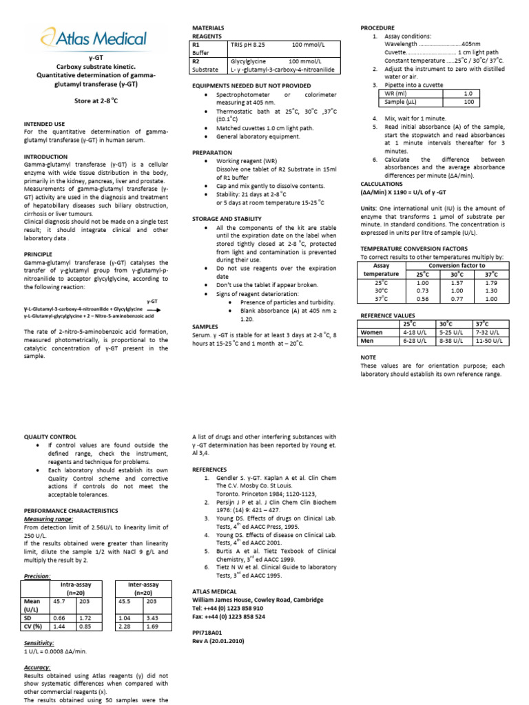 6 +GGT+Package+Insert | PDF | Absorbance