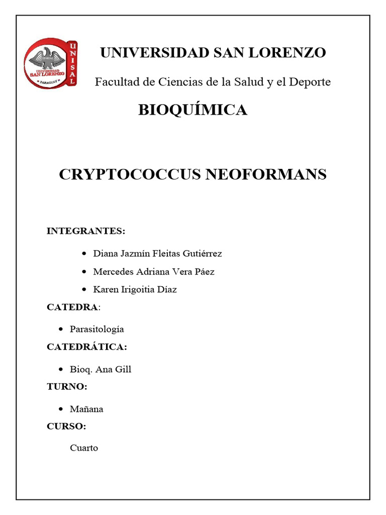 Cryptococcus Neoformans: Guía Clínica | PDF | Meningitis | Infección
