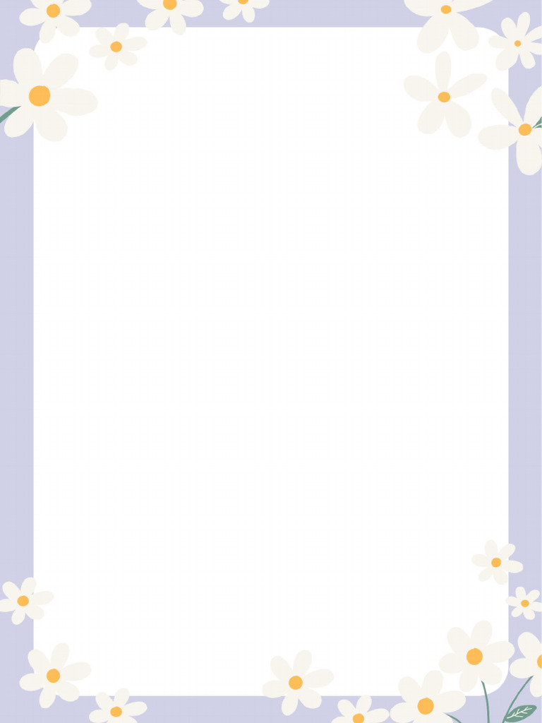 Lilac Daisy Flower Page Border | PDF