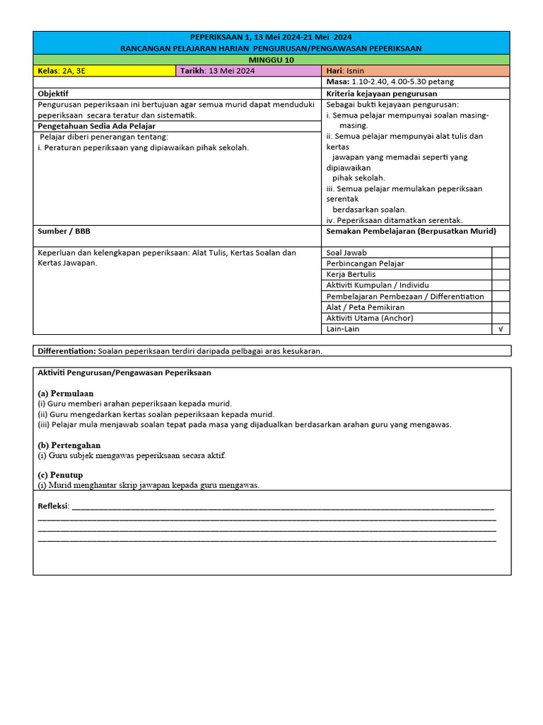 RPH semasa exam 2024 | PDF