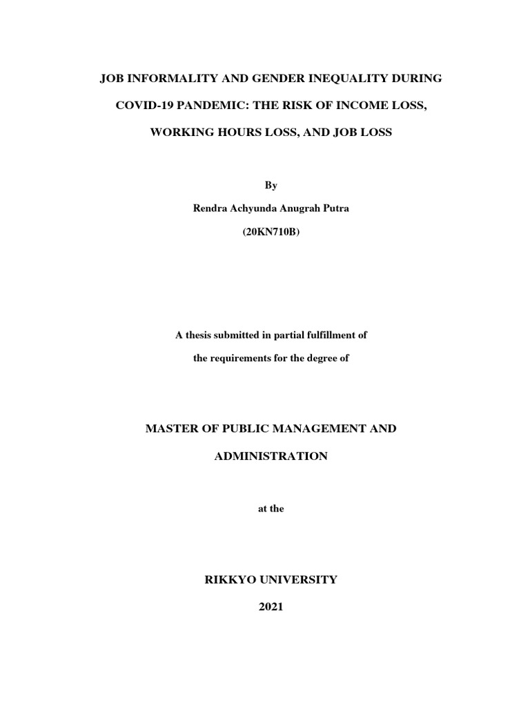20kn710b - Rendra Achyunda Anugrah Putra | PDF | Unemployment | Labour Economics