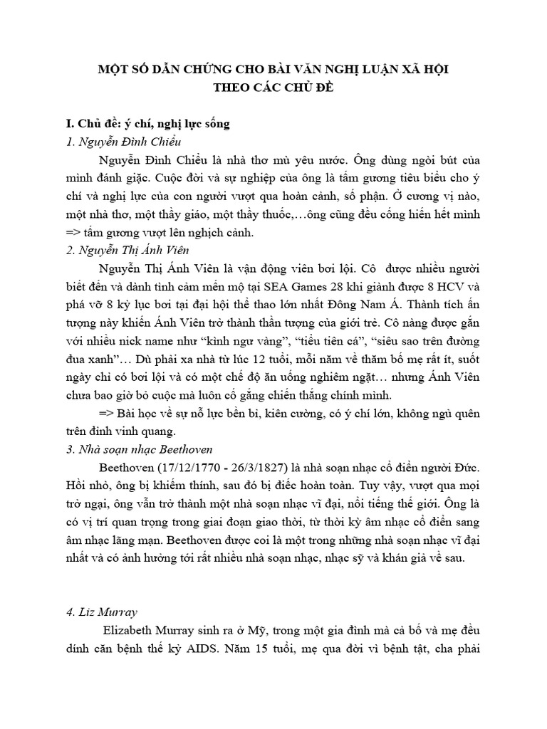 Hsg Dẫn Chứng Nlxh | PDF