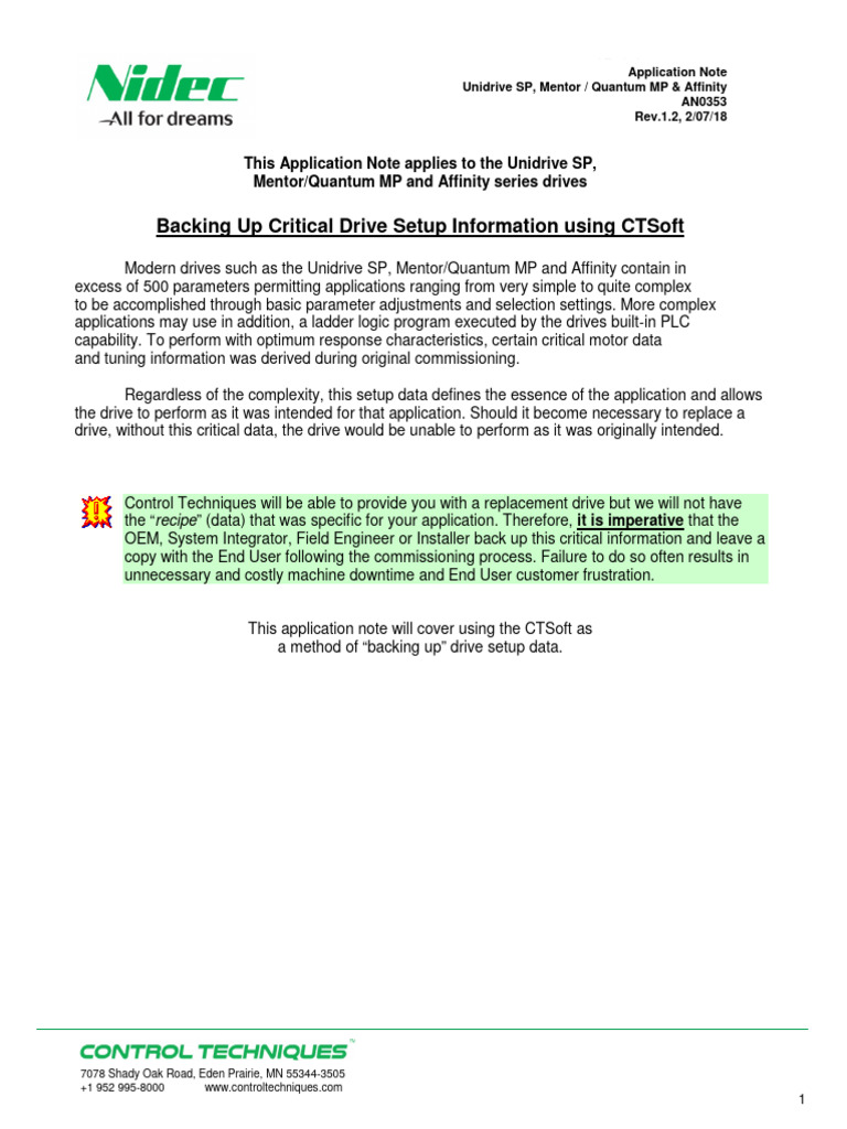 AN0353 Backing Up Critical Drive Setup Information Using CTSoft | PDF ...