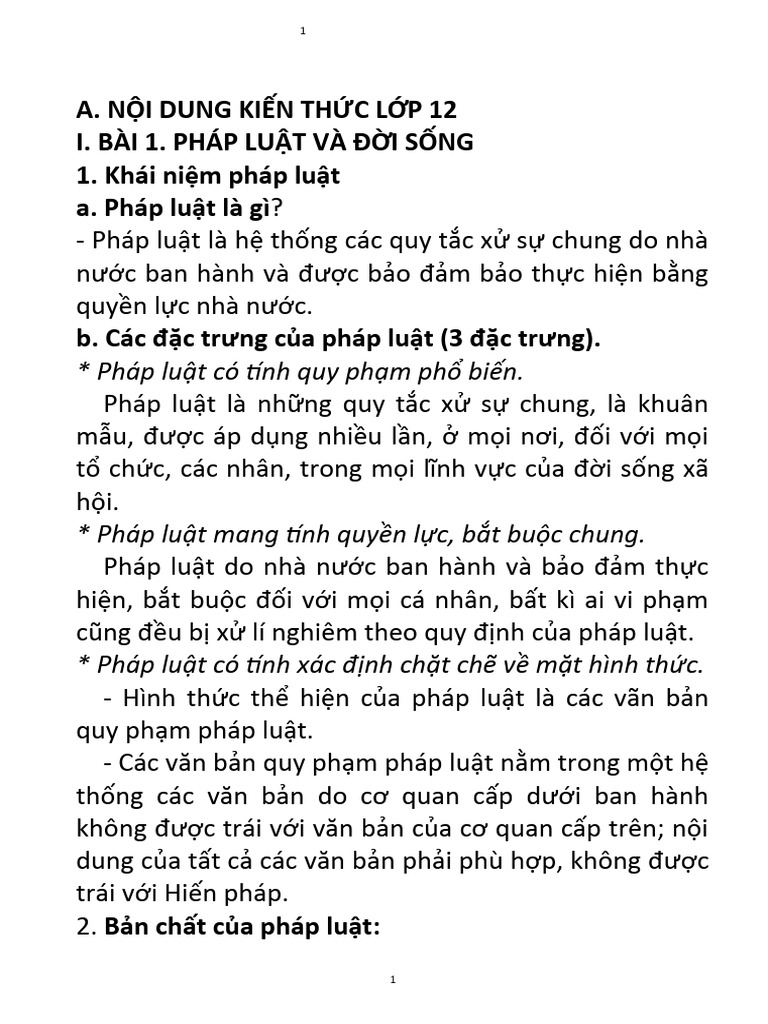GDCD TÀI LIỆU ÔN TẬP 2023 - 2024 ĐỢT 2 | PDF