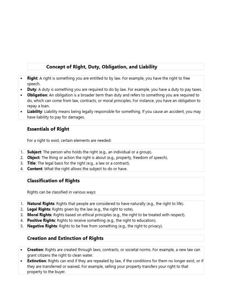 Concept of Right | PDF | Rights | Leasehold Estate