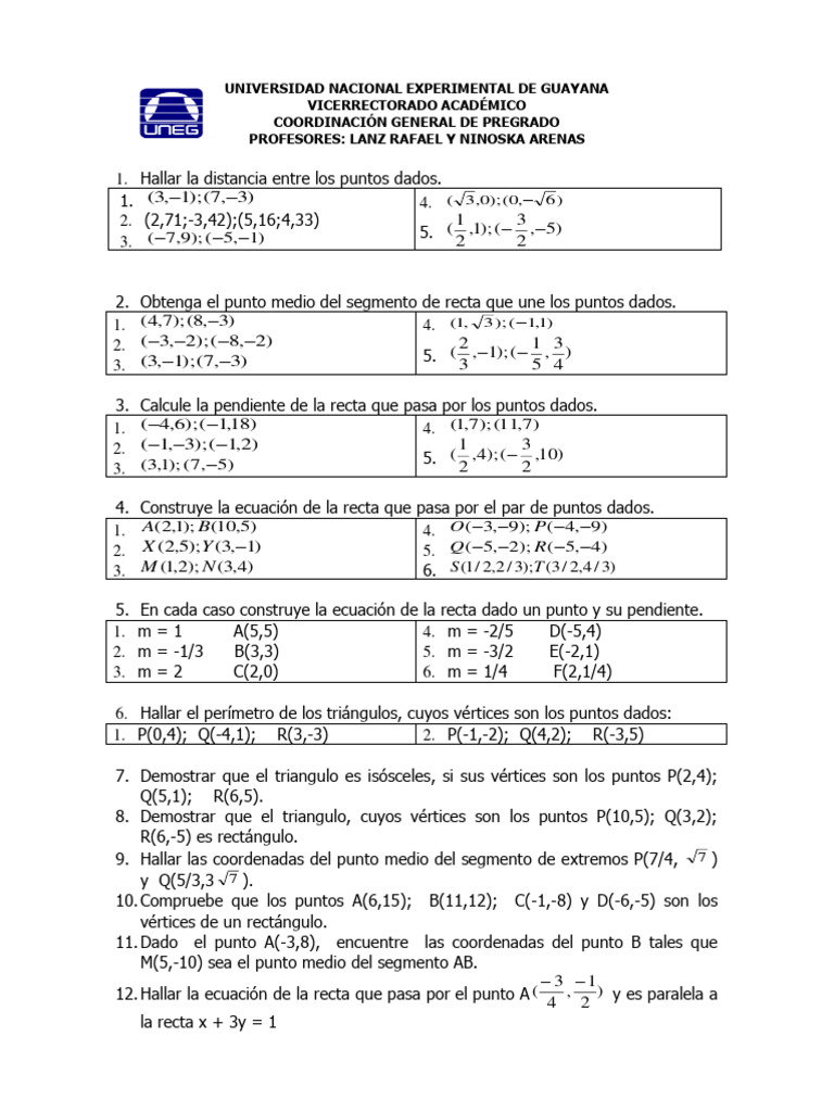 Guia de Ejercicios de Ecuaciones Lineales-Exponenciales-CuadrÃ¡ticas | PDF | Ecuaciones ...