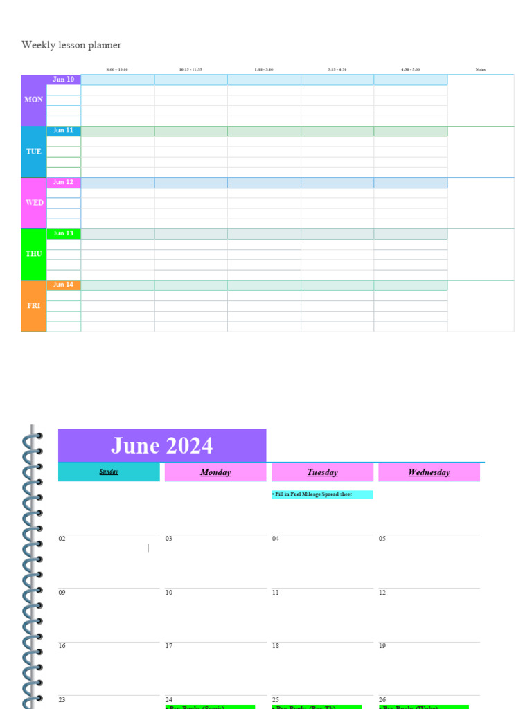 Weekly Schedule | PDF