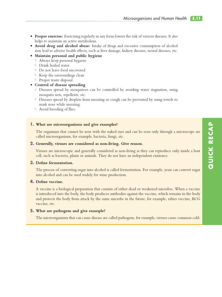 Biology - Class 8 | Download Free PDF | Microorganism | Infection