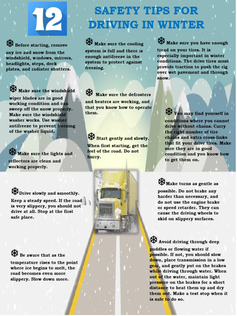Safety Tips for winter | PDF | Ice | Tire