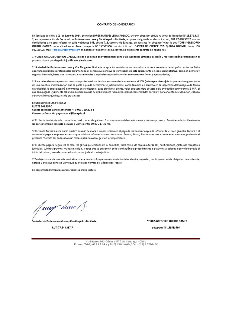 Yorbis Gregorio Quiroz Gamez | PDF | Abogado | Despacho de abogados