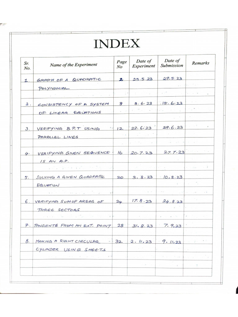 G10 - Math Lab Record 24-25 (1) | PDF