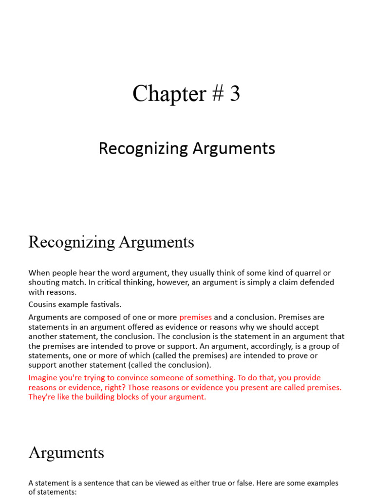 Chapter 3 | PDF | Argument | Reason