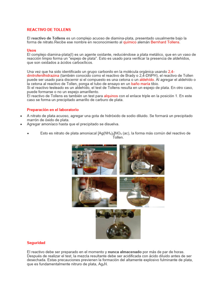Reactivo De Tollens Pdf