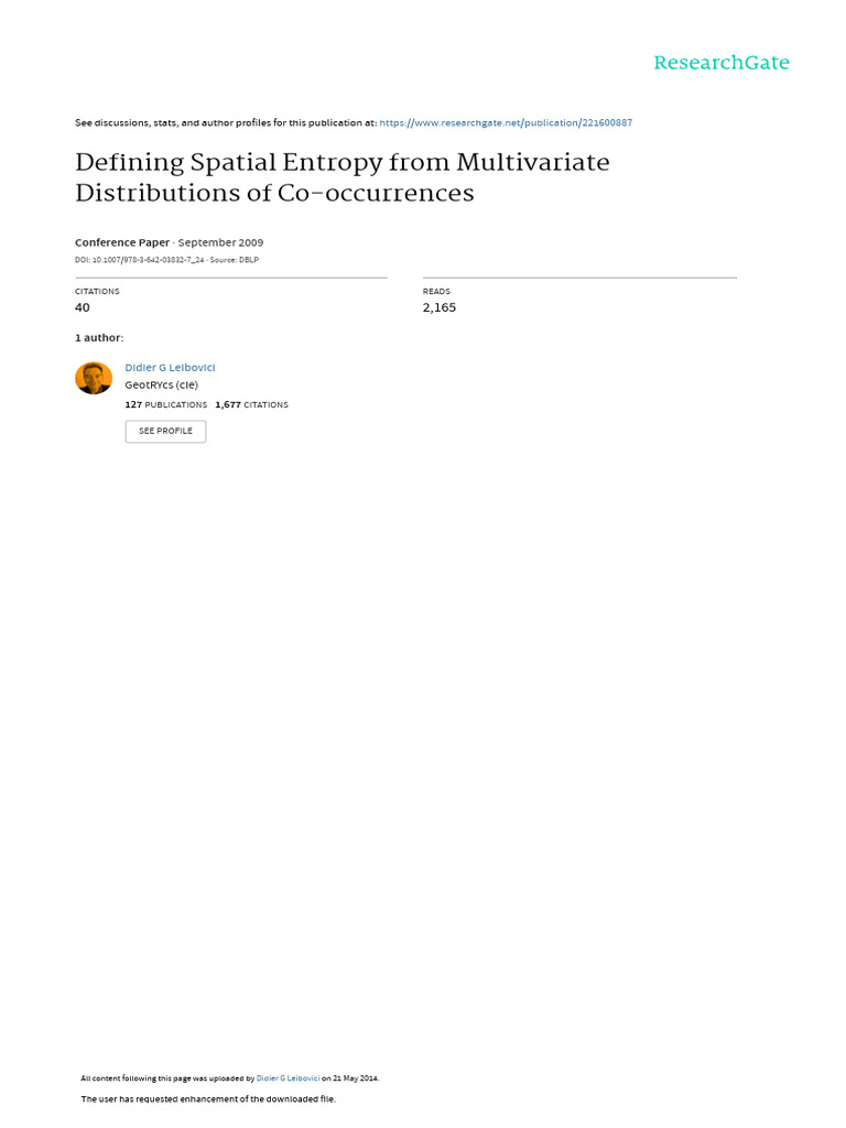 Defining Spatial Entropy From Multivariate Distributions of Co ...
