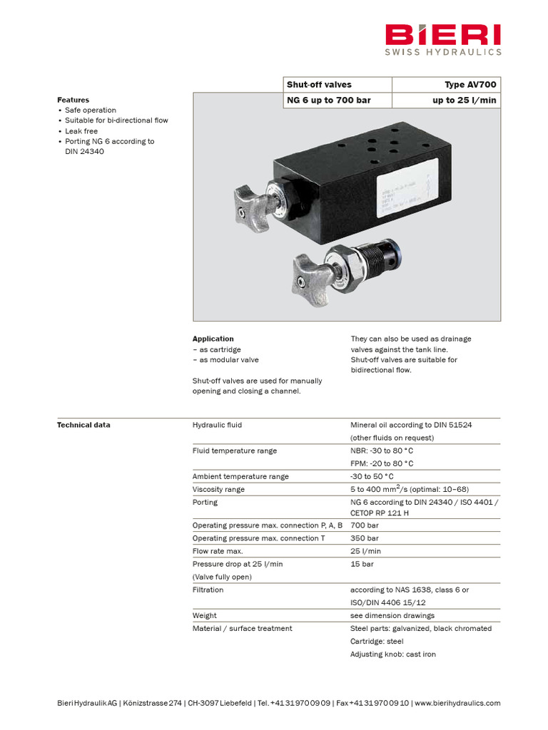 Av700 en 1108 | PDF | Valve | Dynamics (Mechanics)