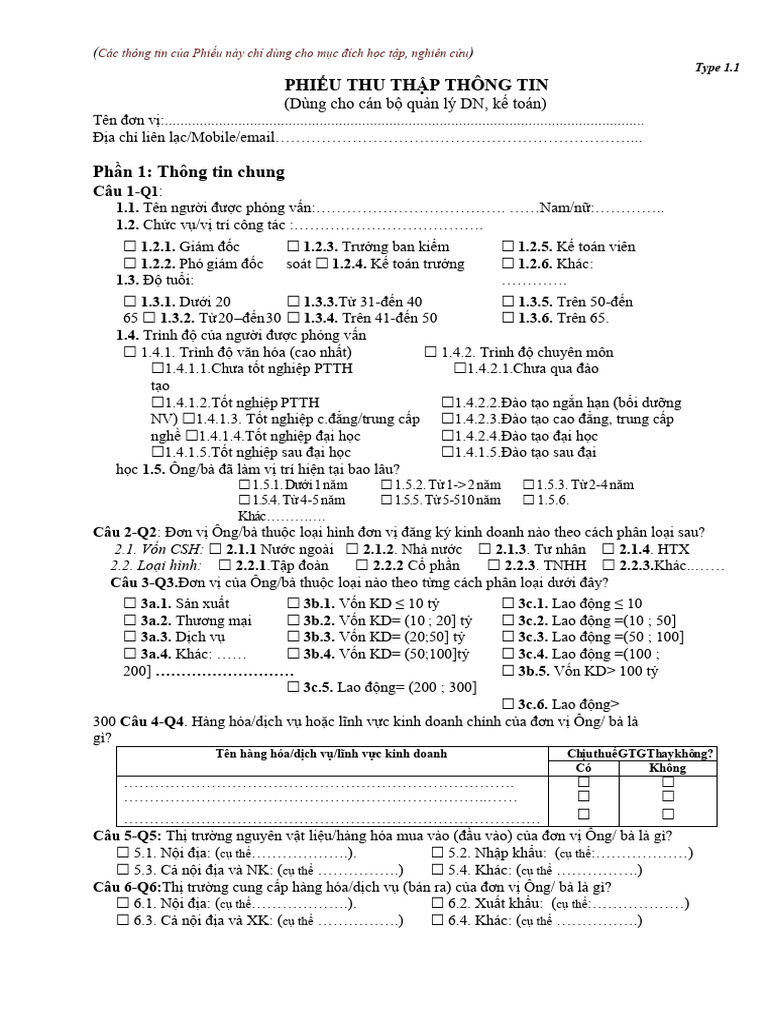 Questionnaire 2021 CNTT | PDF