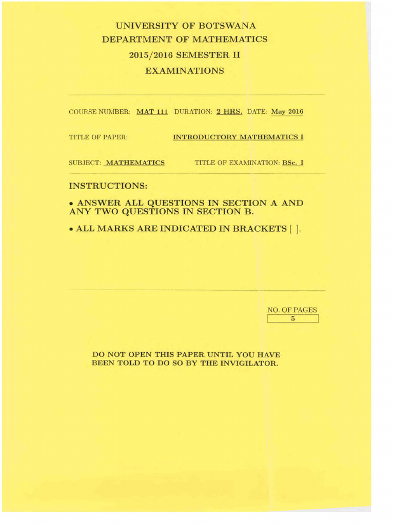 2016 Mat 111 | PDF