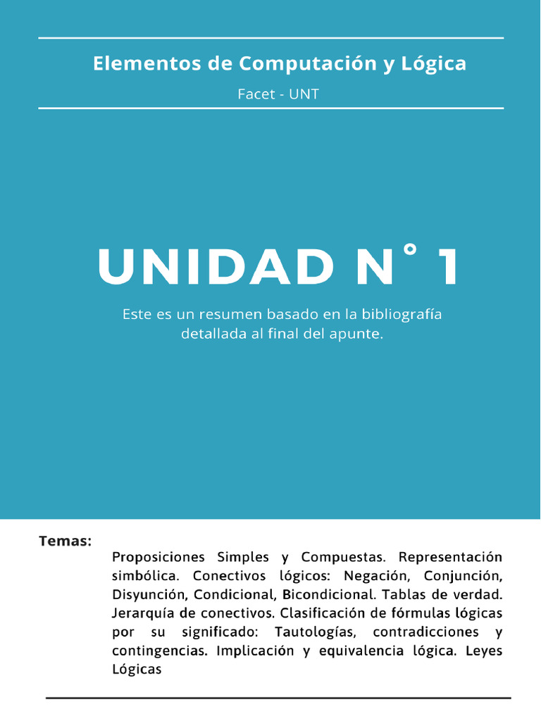 Material de Lectura - Unidad #1 | PDF | Proposición | Lógica