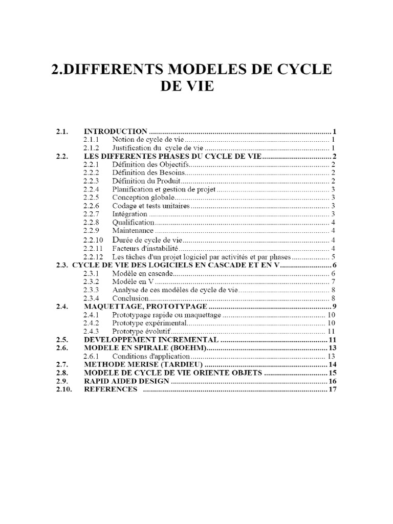 Differents Modeles de Cycle de Vie | PDF