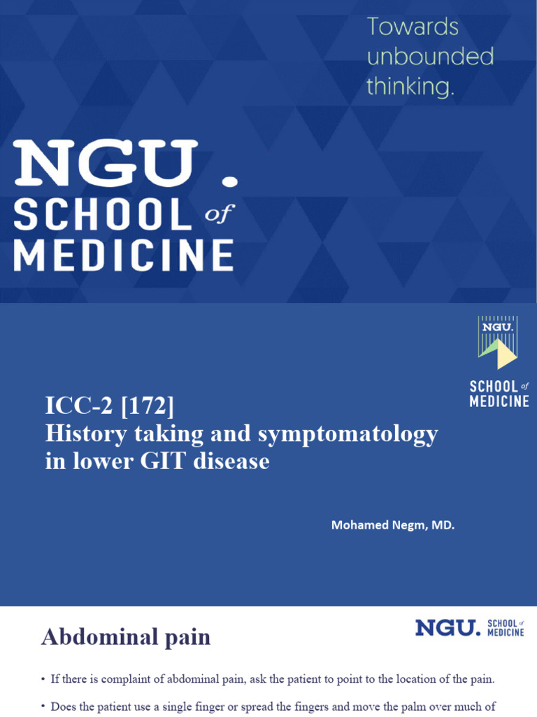 ICC-2 [172] History taking and symptomatology in lower GIT disease ...