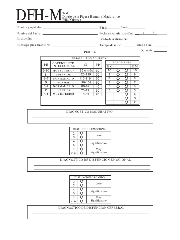 02 Test Gráficos - Madurativo. DFH M. Protocolo | PDF