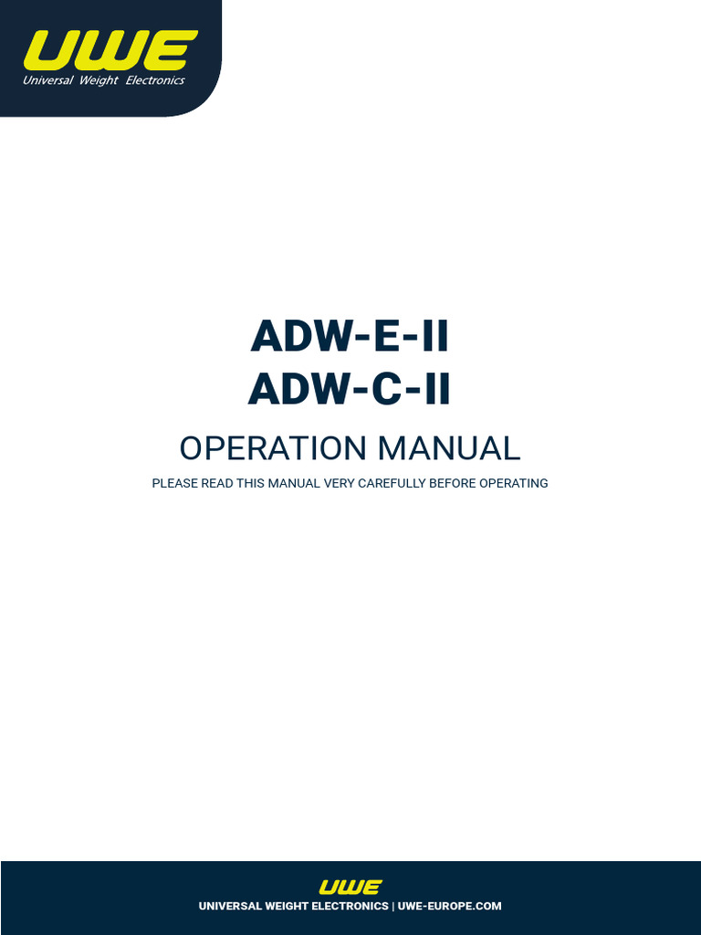 Manual - EN - ADW E II - ADW C II | PDF | Password | Weight