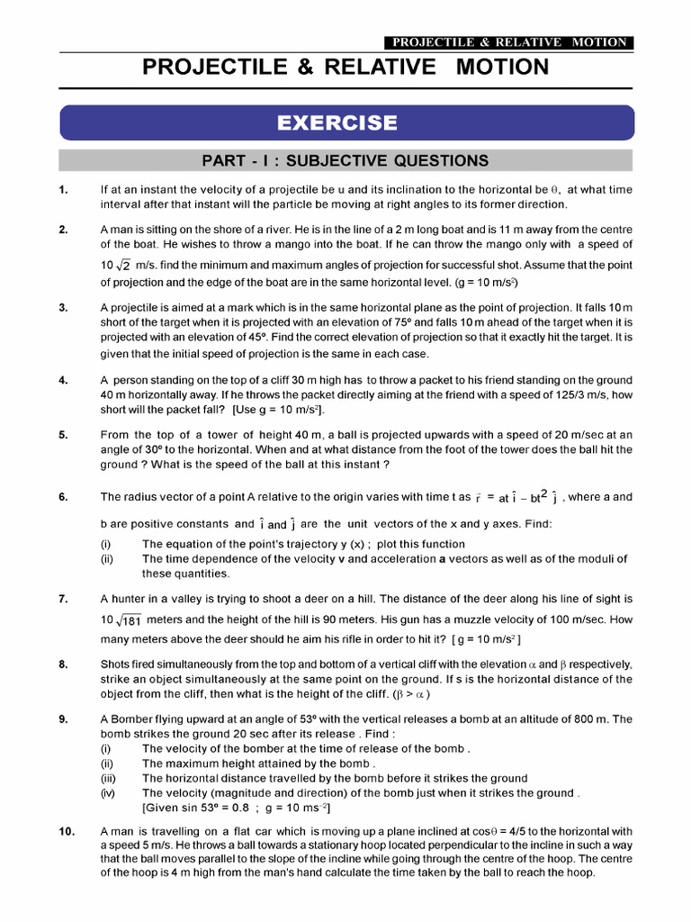 Extra Edge Exercise-Projectile 20230717083743 | PDF