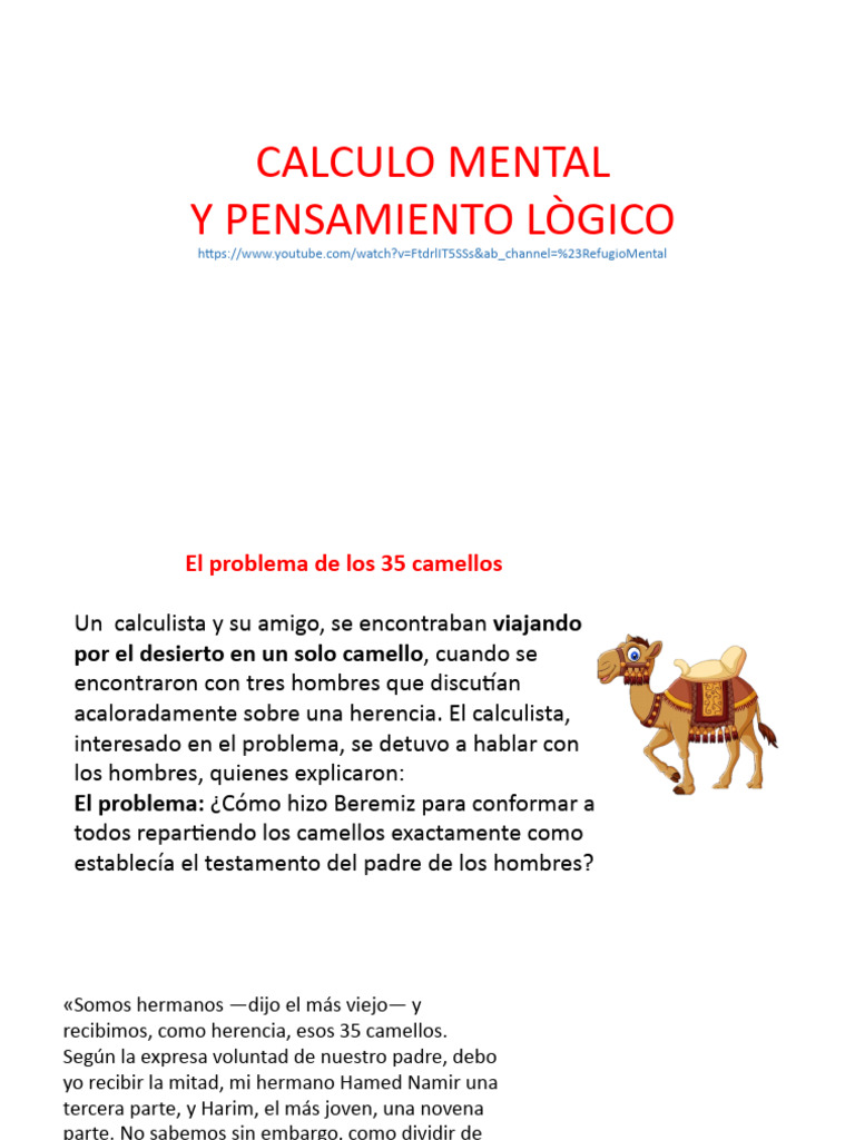 Pensamiento Logico y Calculo | PDF
